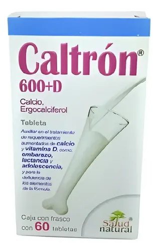 Caltron 600 D Salud Natural 60 Tabletas Calcio Vitamina D Sin Sabor ...