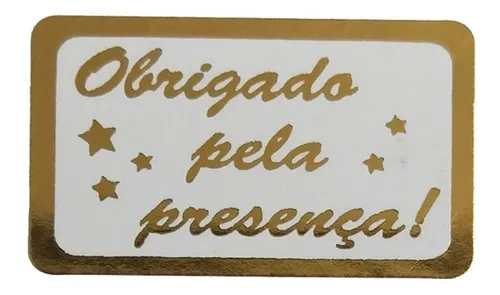 Etiqueta Adesiva Lembrancinha Obrigado Pela Presença 100 Un. Cor ... Etiqueta Adesiva Lembrancinha Obrigado Pela Presença 100 Un. Cor ...