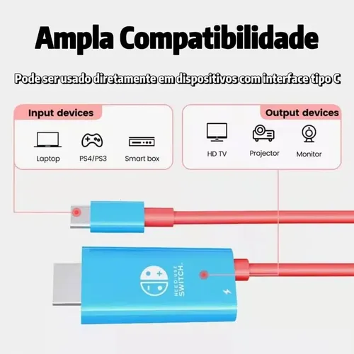 Cabo Adaptador Usb-c Tv Hdmi 2m Para Nintendo Switch 1 /oled ...