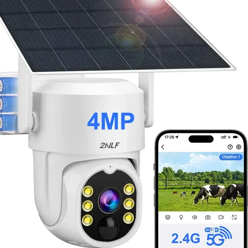 2nlf Solar Cámara De Seguridad Wifi Exterior Hd Ptz Visión Nocturna A ...