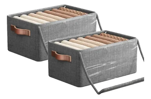 Pack de 2 Organizadores Grandes Plegables con Tapa Transparente y Asas ...