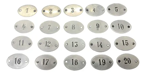 12 Numero Oval Aluminio Do 1 Ao 12 - Artesanal | Parcelamento sem juros