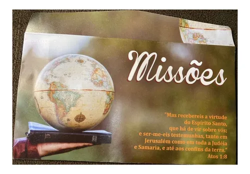 Envelope Para Campanha Missões Pacote C 100 Unidades Mercadolivre
