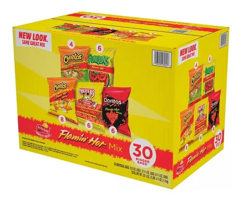 Caja 30 Mix Cheetos Doritos Funyuns Flamin Hot Importado