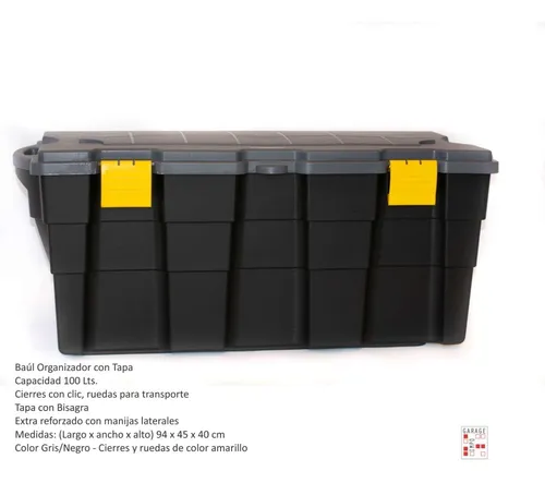 Baul Caja Organizadora Plastico Negro 100 Lts - Garageimpo en venta en ... Baul Caja Organizadora Plastico Negro 100 Lts - Garageimpo en venta en ...