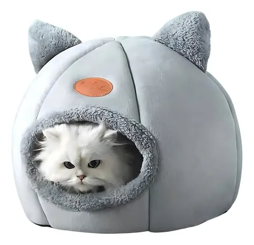 Casa Cama Iglú XL WUF Gato Perro Algodón PP Gris Lavable Antideslizante ...