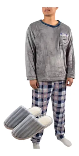 Pijamas Micropolar Invierno Pantuflas Día Del Padre