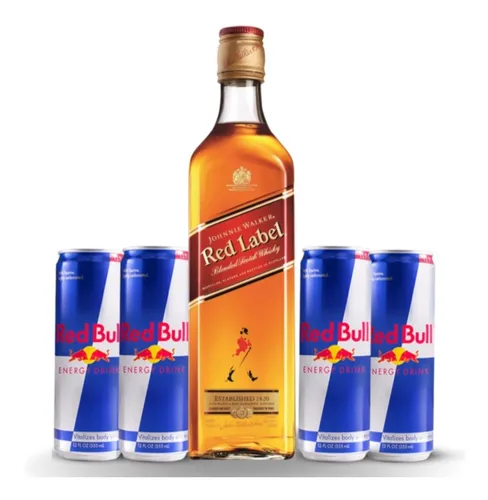 Combo Whisky Red Label 750ml + 4 Red Bull Tradicional 250ml | Frete grátis Combo Whisky Red Label 750ml + 4 Red Bull Tradicional 250ml | Frete grátis