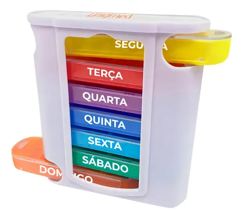 Porta Comprimidos Semanal P/ Remédios C/divisórias - Uniqmed Cor ...
