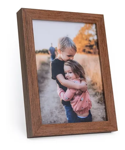 Marco De Fotos Familiar De San Valentín De 15 X 21 Cm Con Cristal Marrón Oscuro Mercadolibre