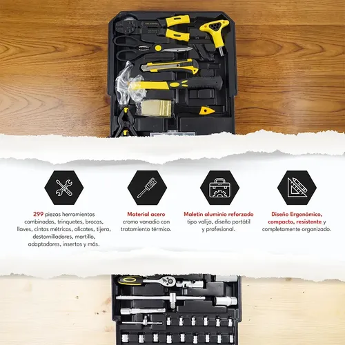 Kit Herramientas Alpina 299 Piezas Valija Maletin Aluminio | Envío gratis
