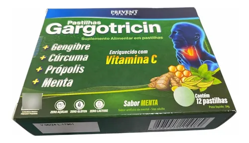 Gargotricin Pastilha Vitamina C Sabor Menta C/12 Pastilhas | MercadoLivre Gargotricin Pastilha Vitamina C Sabor Menta C/12 Pastilhas | MercadoLivre