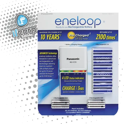 Panasonic Eneloop Cargador 8 Aa 4 Aaa Baterias Recargables Envío Gratis