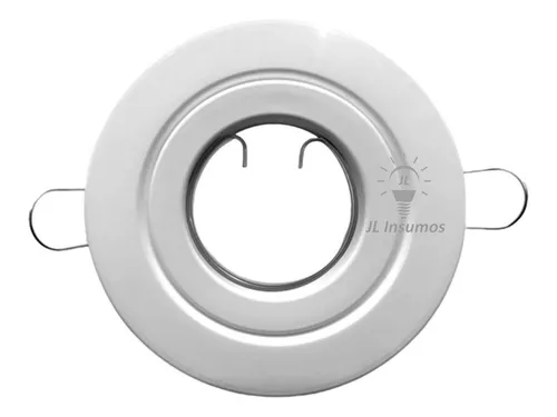 Pack 2 Spot Embutir Redondo Dicroica Pvc Blanco