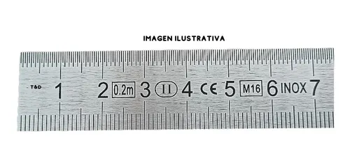 Regla Graduada Cm Y Pulgadas Acero Inox 8 Pulg 20cm En Venta En