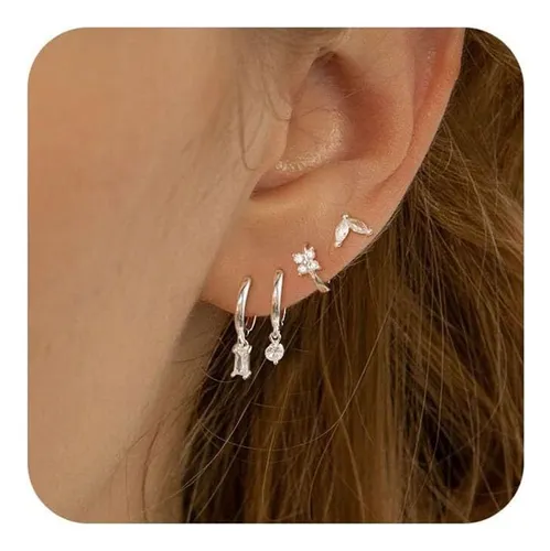 Juego De Aretes De Plata Para Mujer, Delicados Aretes De Aro | Meses ... Juego De Aretes De Plata Para Mujer, Delicados Aretes De Aro | Meses ...