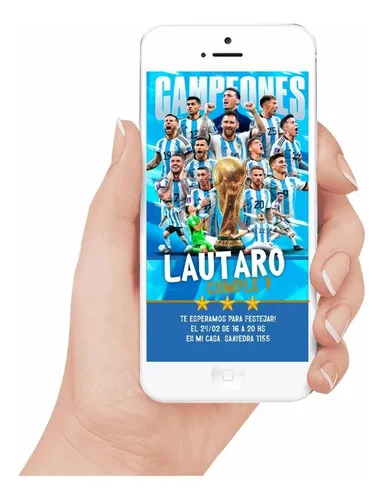 Tarjeta Argentina Campeón Mundial Invitación Digital Futbol en venta en ... Tarjeta Argentina Campeón Mundial Invitación Digital Futbol en venta en ...