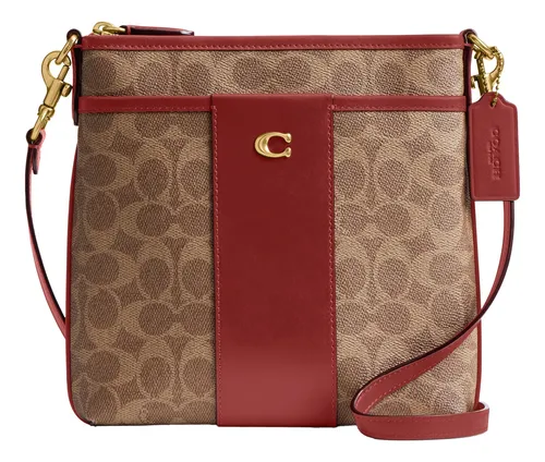 Bandolera Coach Crossgrain Leather Kitt B4 Tan Ruby Cuotas Sin Interés