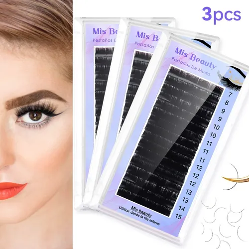 Blíster Extensiones Pestañas Mink 1x1 3 Piezas Meses Sin Interés