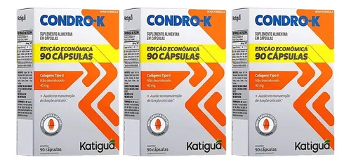 Kit 3 Condro-k Colágeno Tipo 2 Não Desnaturado 90 Cápsulas | Frete grátis Kit 3 Condro-k Colágeno Tipo 2 Não Desnaturado 90 Cápsulas | Frete grátis