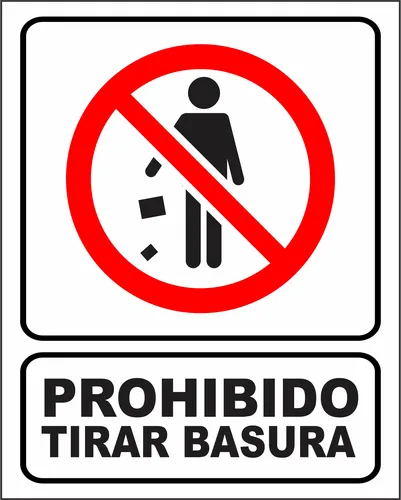 Letrero Señalizacion Prohibido Tirar Basura Reflejante30x40