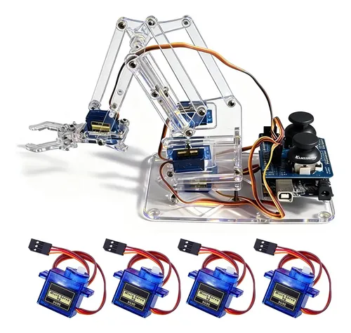 Brazo Robótico Mecánico Base Acrilico Arduino + 4 Servos Sg9 | MercadoLibre