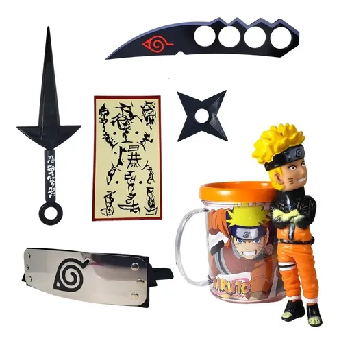 Kit Naruto 15 Cm Caneca Kunai Minato Faca Asuma + 3 Itens ...