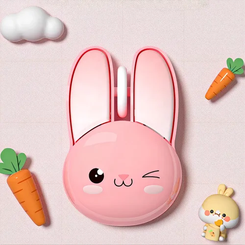 Mouse Inalámbrico Silencioso Conejo Adorable - Ergonomico, 5 Colores ...