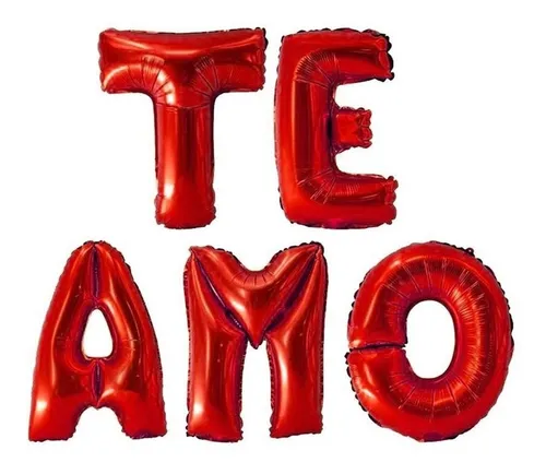 Te Amo Set 12pz Letras Globos Metálicos Rojo San Valentin Mercadolibre