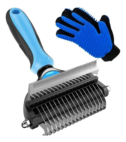 2-in-1 Blue Pet Brush For Dogs And Cats | MercadoLivre