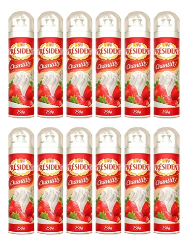 Chantilly Président Spray Adoçado 250g - 12 Unidades | Parcelamento sem ...
