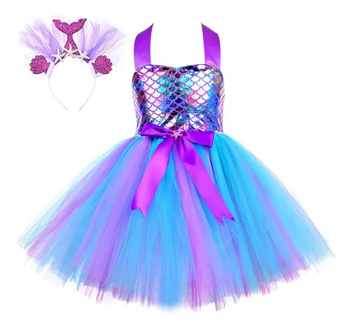 Sicypoty Vestido De Sirena Para Niñas Pequeñas Disfraz Meses Sin