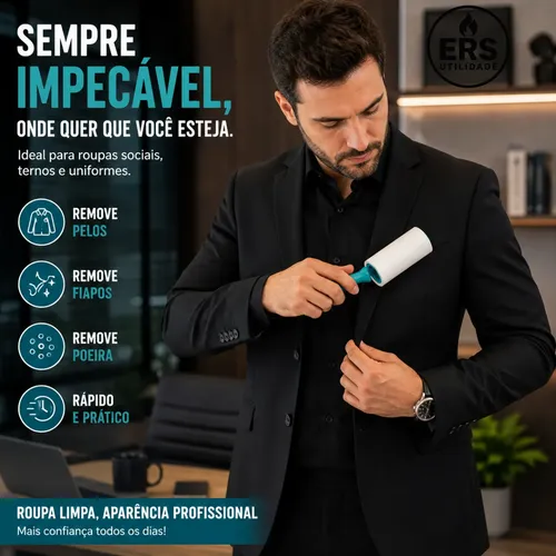 Rolo Removedor Tira Pelo Adesivo Roupa Fiapo Sofá + 2 Refis | MercadoLivre