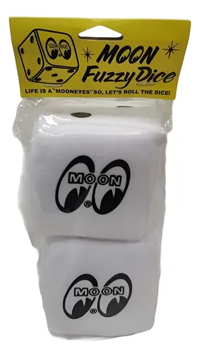 Dados Colgante Retrovisor Moon Eyes Blanco Blanco | Envío gratis