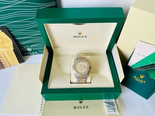 Reloj Pulsera Rolex Adiamantado Incluye Full Set | Meses sin interés