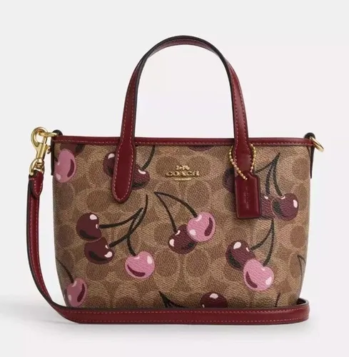 Bolsa Coach Mini City Tote Cerezas Cy737 Marrón Claro Monogram Cereza ...