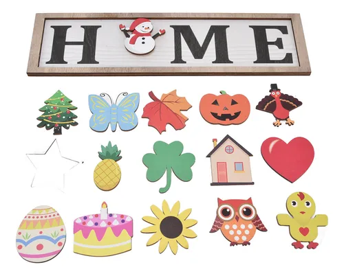 Wooden Welcome Sign Interchangeable Icons Farmhouse | MercadoLivre Wooden Welcome Sign Interchangeable Icons Farmhouse | MercadoLivre