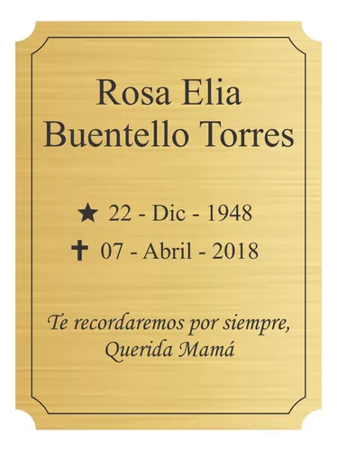 Placa Rowmark Dorada O Plateada Grabada 8x4cm, 1.3 Mm Grosor | Meses ...
