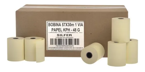 Bobina Termica 57mmx30m Amarela Kph 48g | Parcelamento sem juros Bobina Termica 57mmx30m Amarela Kph 48g | Parcelamento sem juros