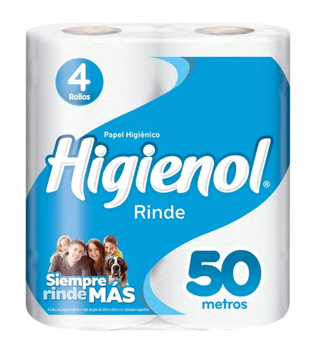 Papel Higiénico Higienol Rinde Simple Hoja 50 M De 4 U Mercadolibre