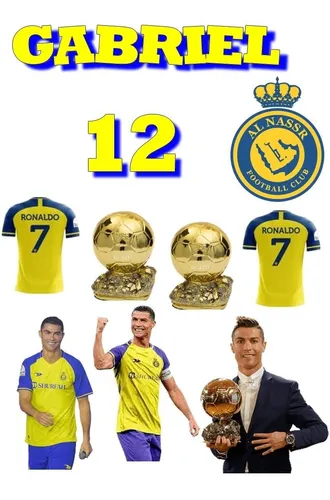 Topo Topper De Bolo Cristiano Ronaldo Al Nassr Personalizado