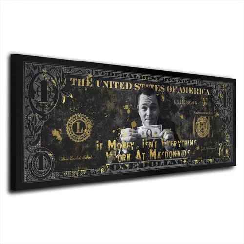 Cuadro En Tela Canvas Dólar Lobo De Wall Street 40x90 Cms Cuotas Sin Interés