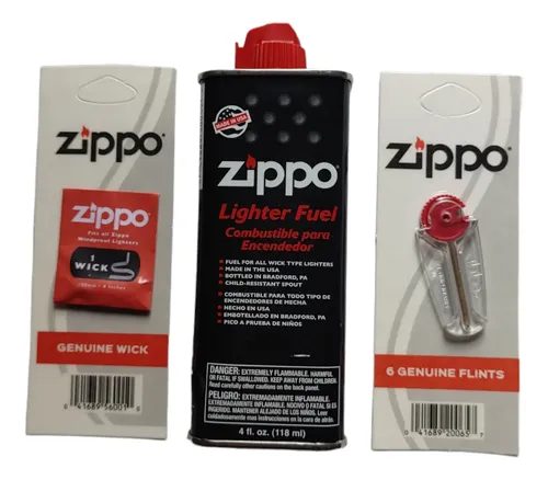 Kit De Cuidado Zippo Gas 118 Ml, 1 Mecha Y 6 Piedras | Envío gratis