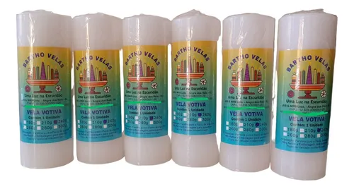 Vela Votiva Branca 7 Dias 240g 05 Velas 100% Parafina Pura | MercadoLivre