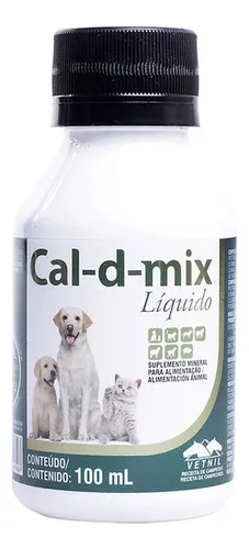 Cal-d-mix 100 Ml Suplemento Cálcio Cães E Gatos - Vetnil | MercadoLivre