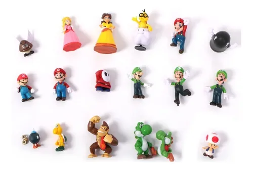 Super Mario Figura Muñeco Juguetes Set 18 Piezas Yoshi Luigi Cuotas Sin Interés
