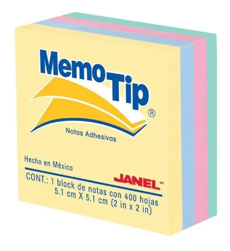 Notas Adhesivas Janel Memo Tip Mini Cubo 2x2 Pastel Con 400 Mercadolibre