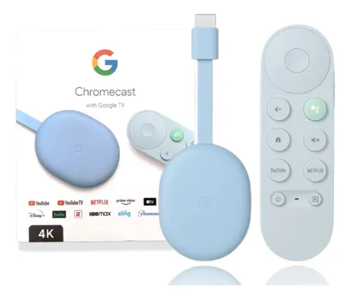 Google Chromecast 4k Con Control - Celeste | MercadoLibre
