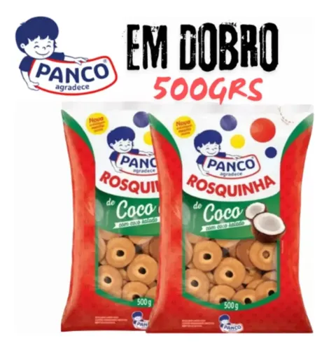 Kit 2 Biscoito Rosquinhas De Coco Panco 500g Bolacha Kit 2 Biscoito Rosquinhas De Coco Panco 500g Bolacha