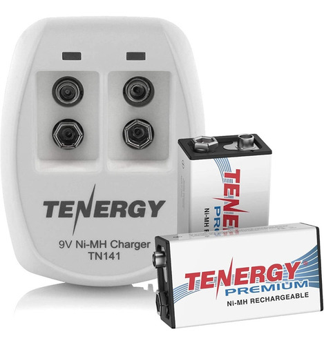Tenergy Cargador Pilas Recargables 9v 2 Baterías 9 V Ev Envío Gratis
